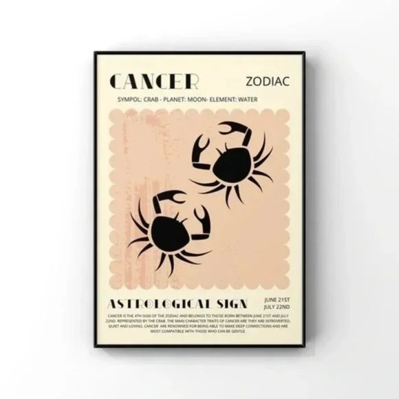 Triad Art & Design | Art | Cancer Zodiac Poster Horoscope Print ...